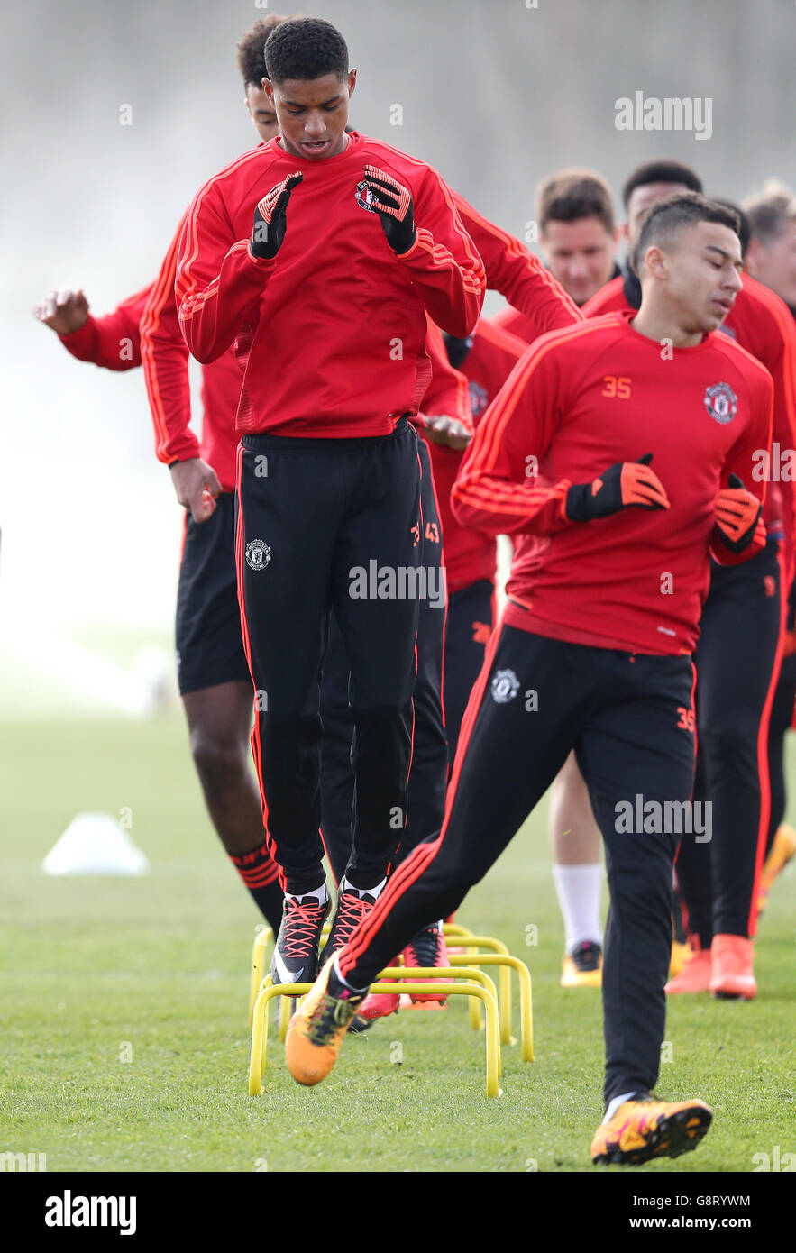 Manchester United's Marcus Rashford during a training session at the ...