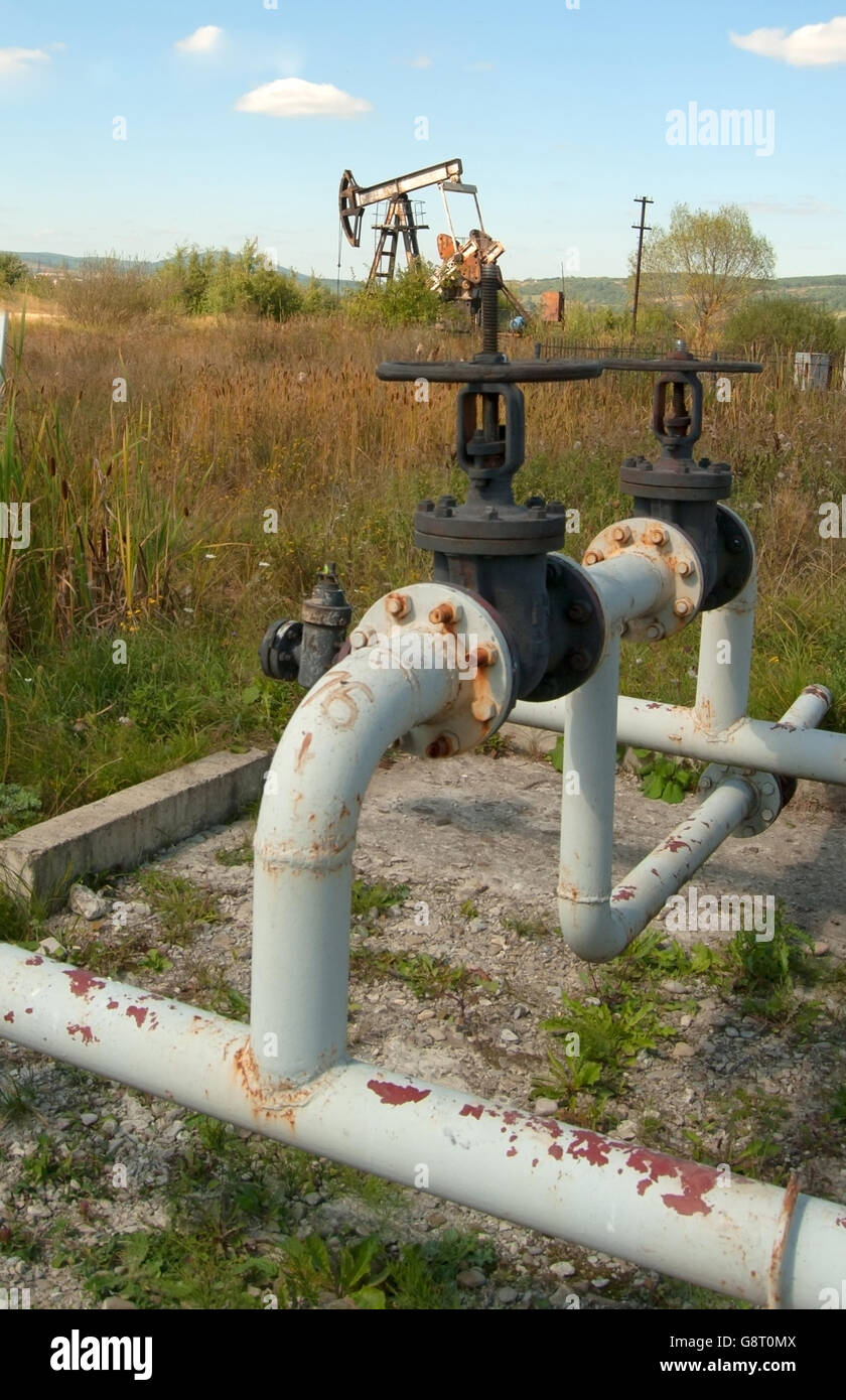oil and gas processing plant with pipe line valves Stock Photo - Alamy