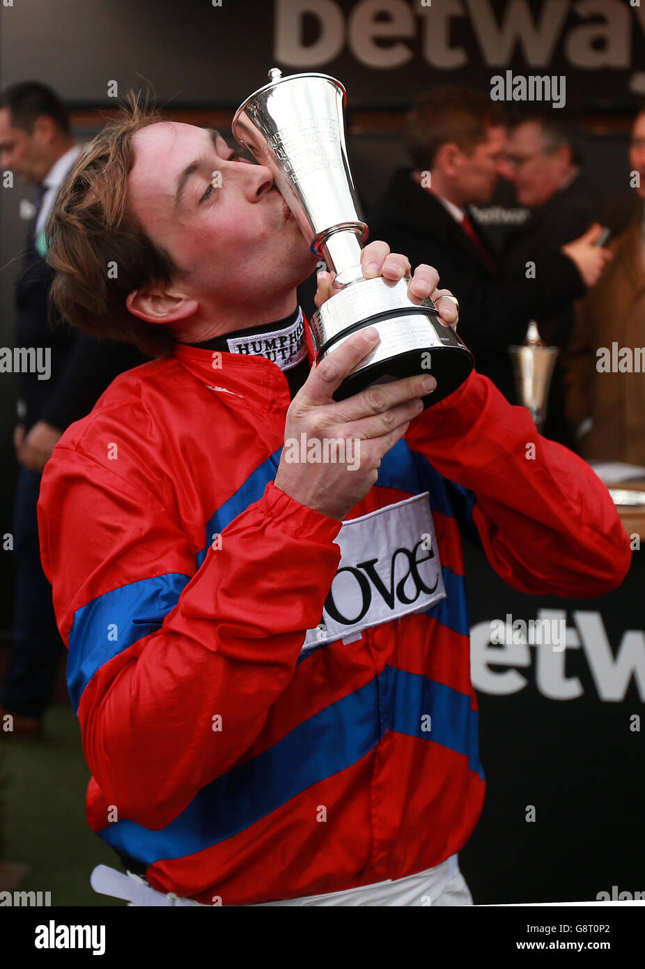 Nico De Boinville Celebrates After Winning The Betway Queen Mother