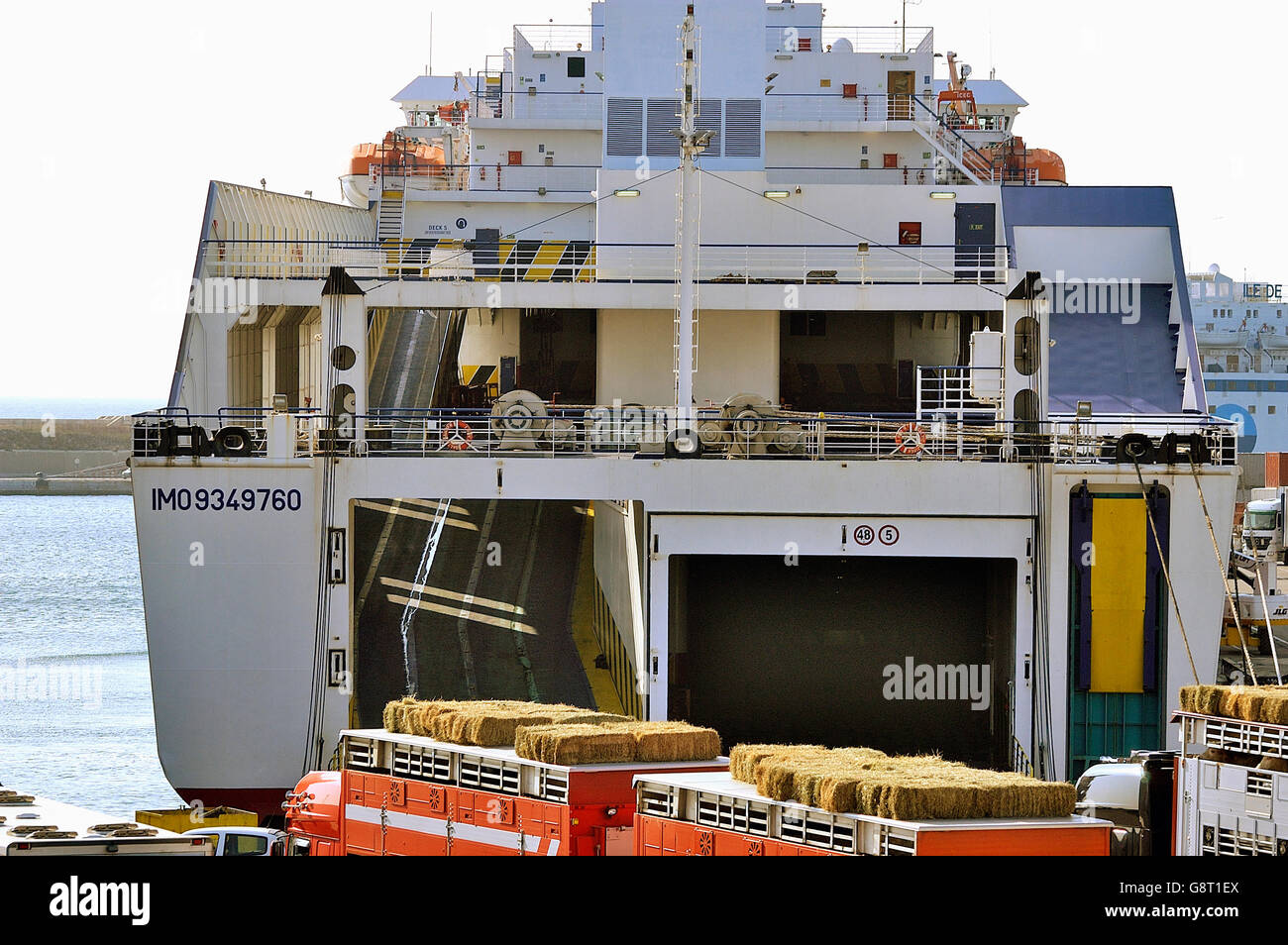 The quay where the ferry make the loading of all kind of goods Stock ...
