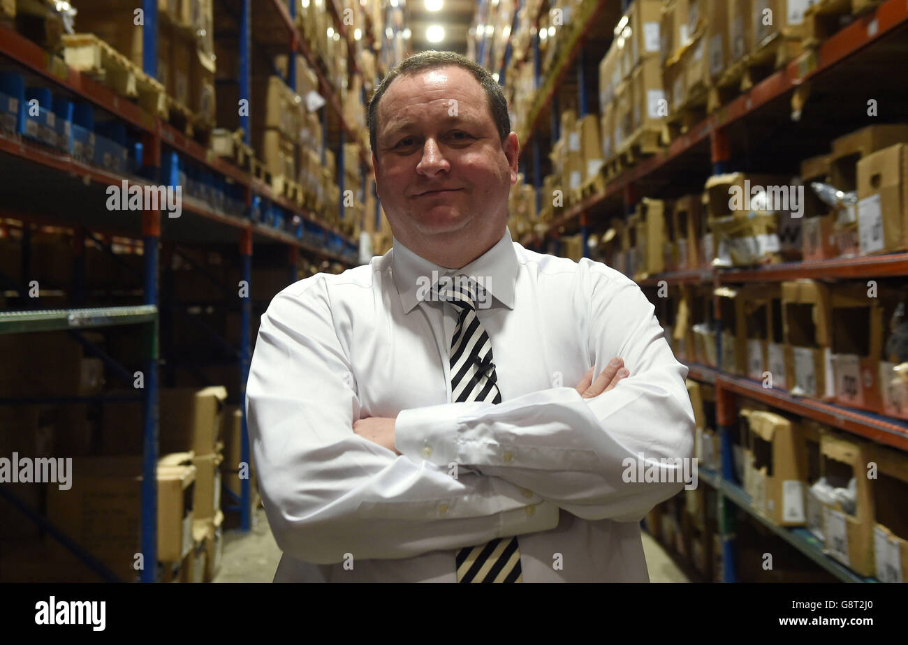 Sports Direct founder Mike Ashley in the picking warehouse during a ...