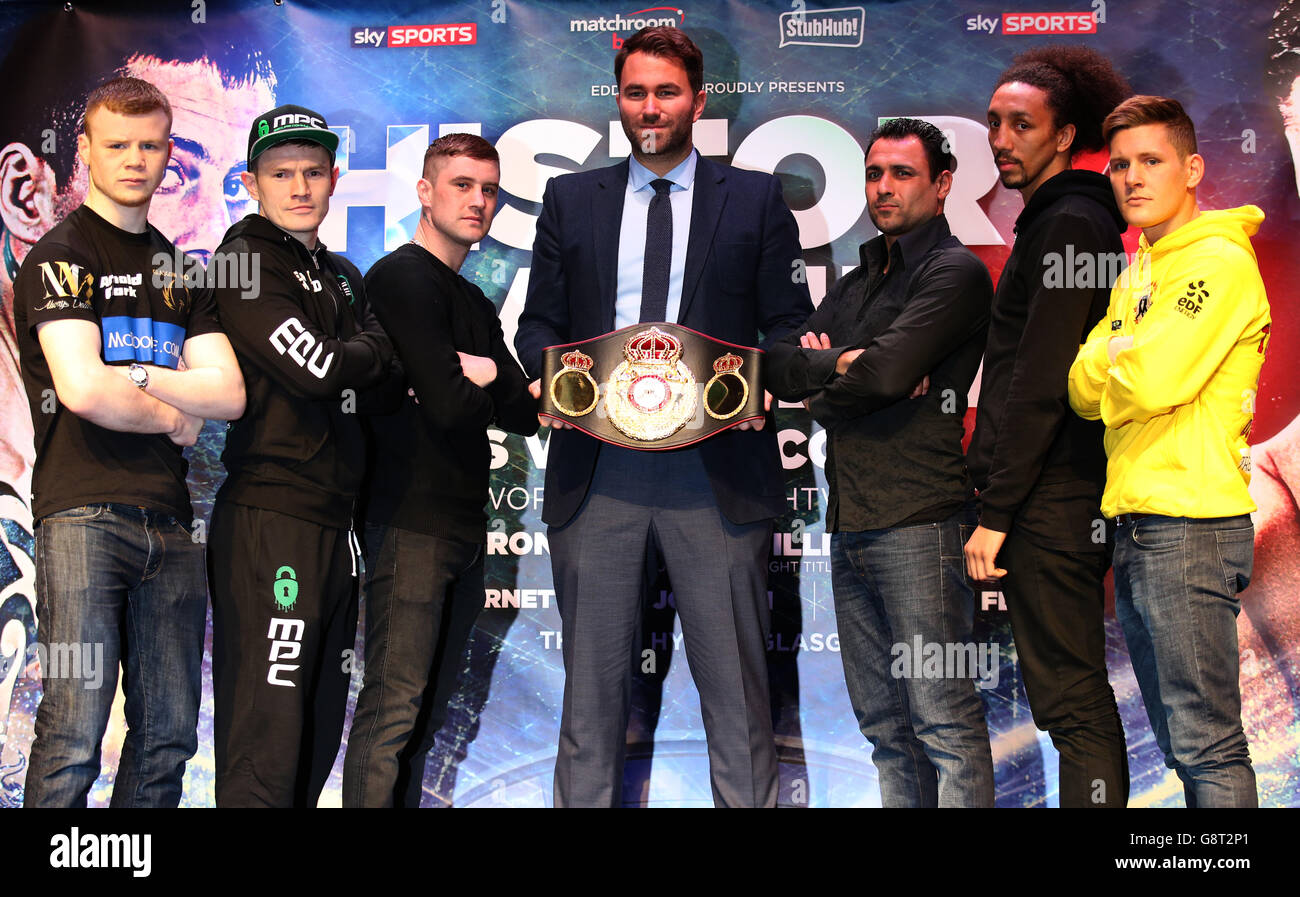 Promoter Eddie Hearn with (from left to right) Charlie Flynn, Willie ...