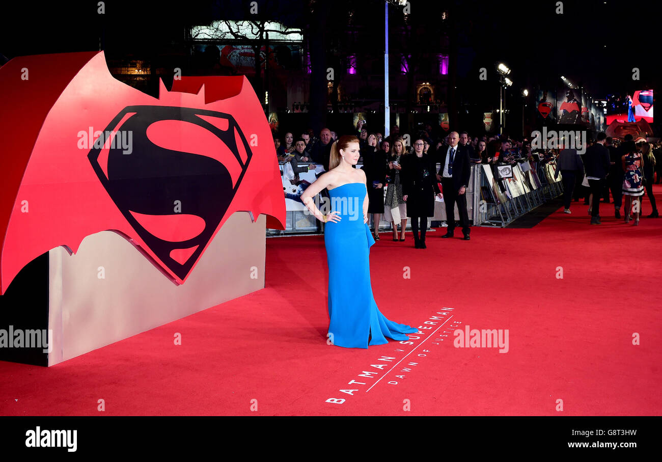 Amy Adams attending the Batman v Superman: Dawn Of Justice European ...