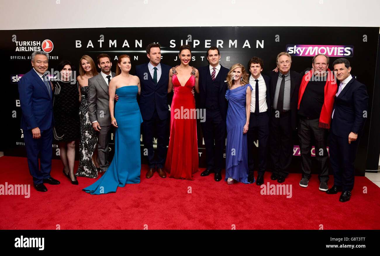 Gal gadot and henry cavill attending the batman v superman hi-res stock ...