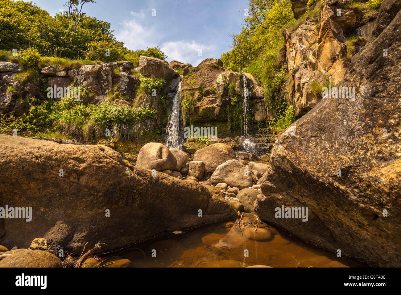 waterfalls hayburn wyke yorkshire Stock Photo - Alamy