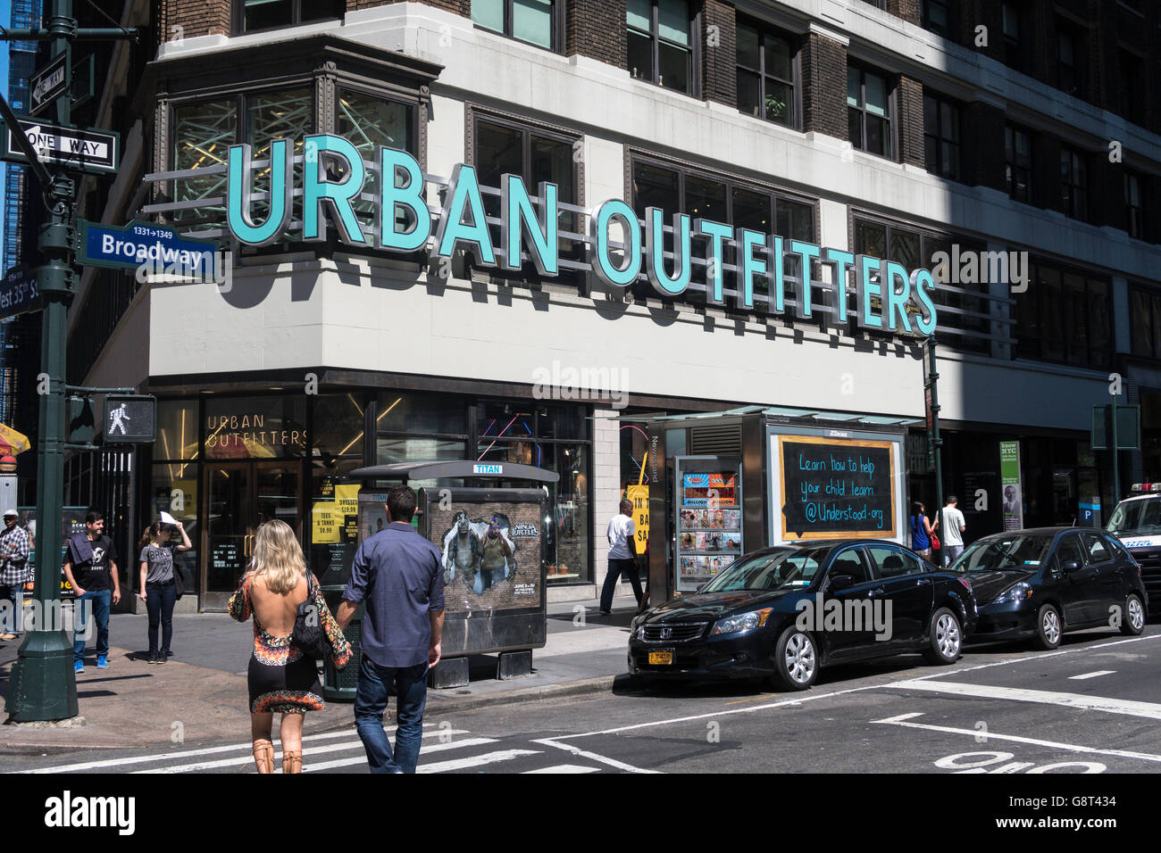 Urban Outfitters Storefront Sign at the intersection of Broadway and ...