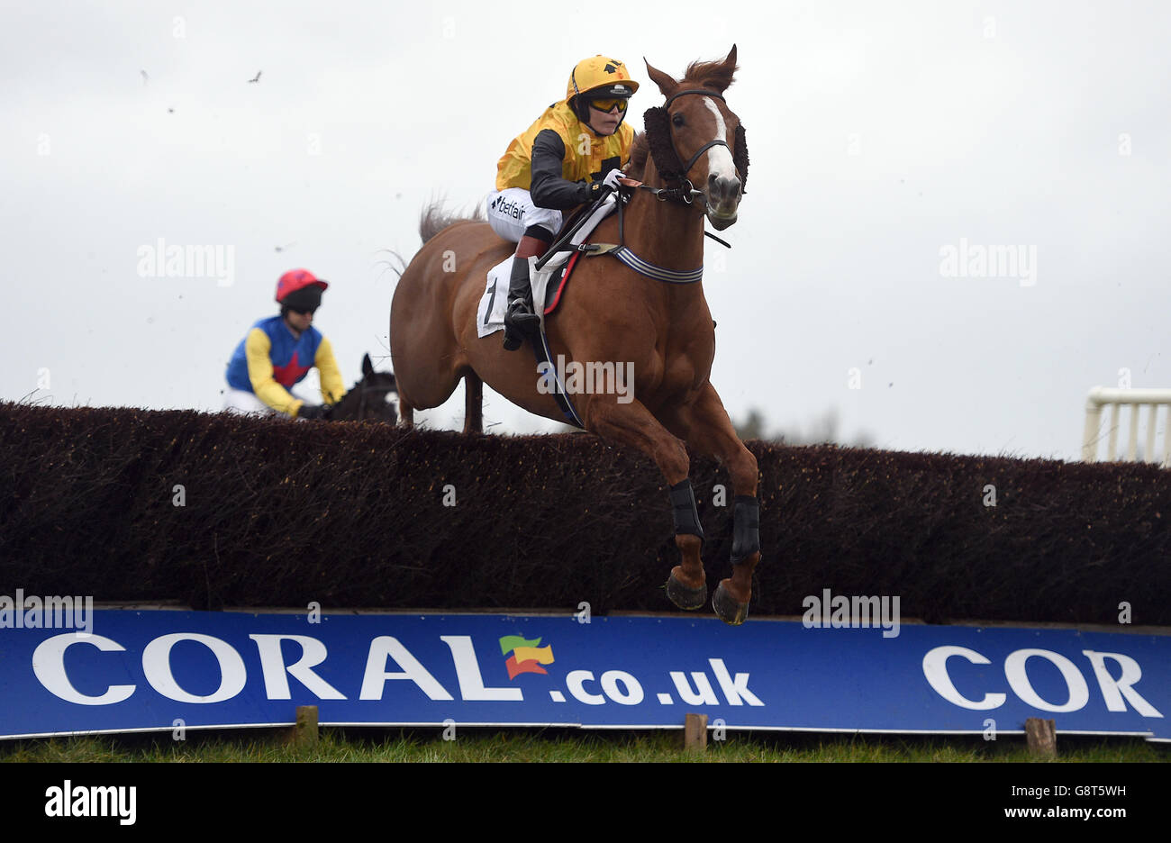 According to Sarah ridden by Victoria Pendleton jumps the first fence ...