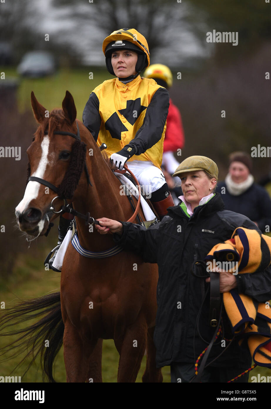 Victoria Pendleton is lead down to the start on According to Sarah ...