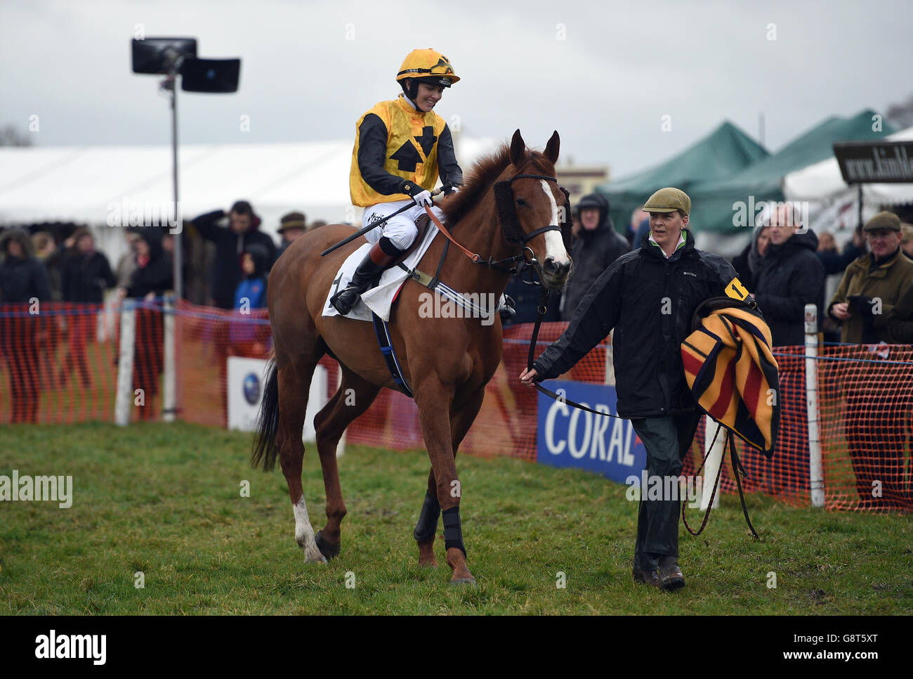 Victoria Pendleton is lead around the parade ring on According to Sarah ...