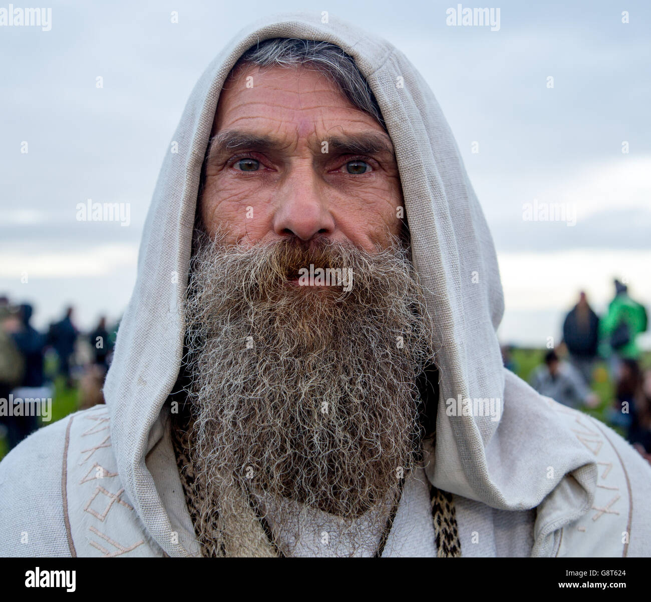 Druid at The Summer Solstice Stonehenge UK Stock Photo - Alamy