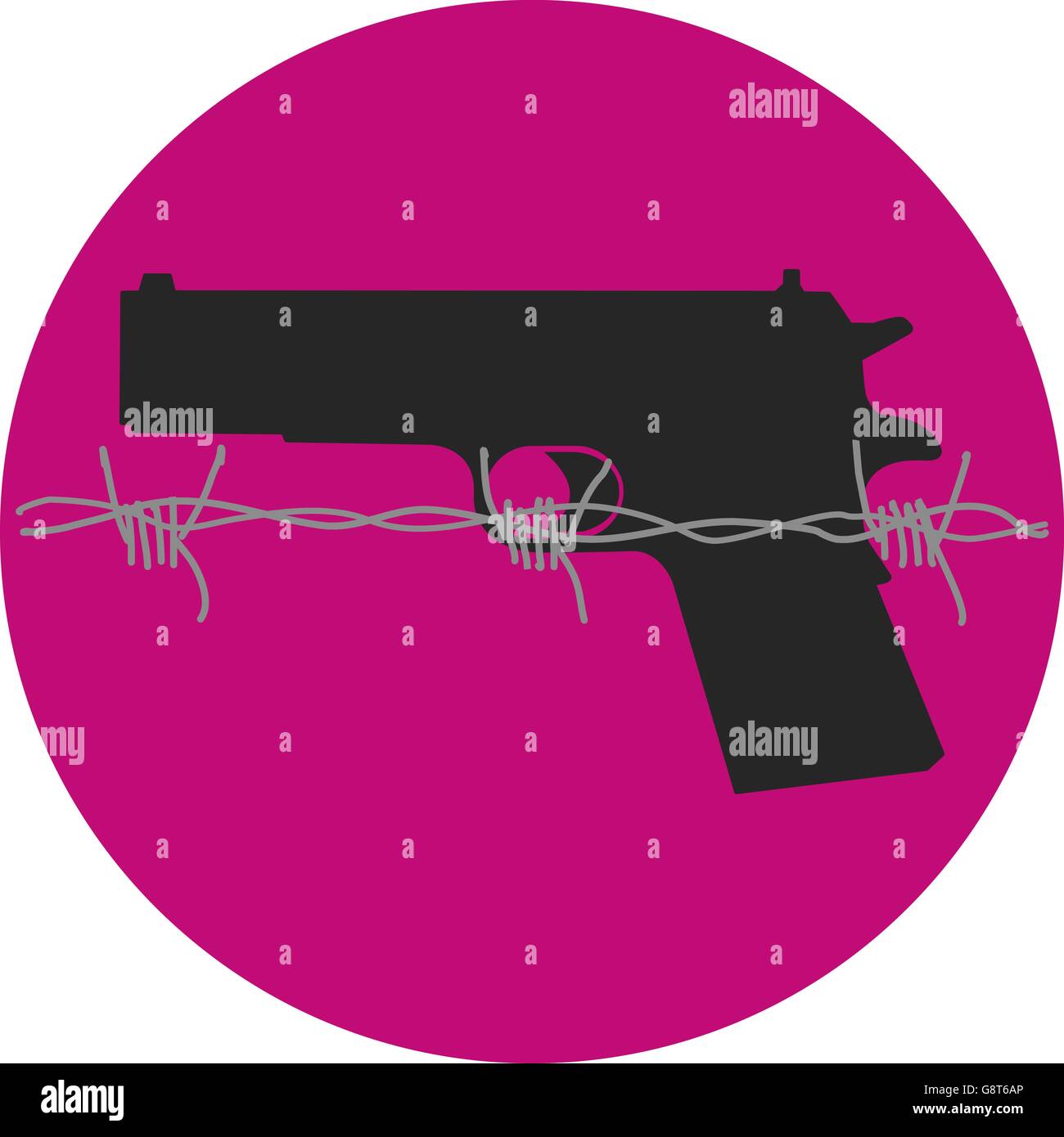 Gun Control - An Illustration of a Gun with Barbed Wire Across Stock ...