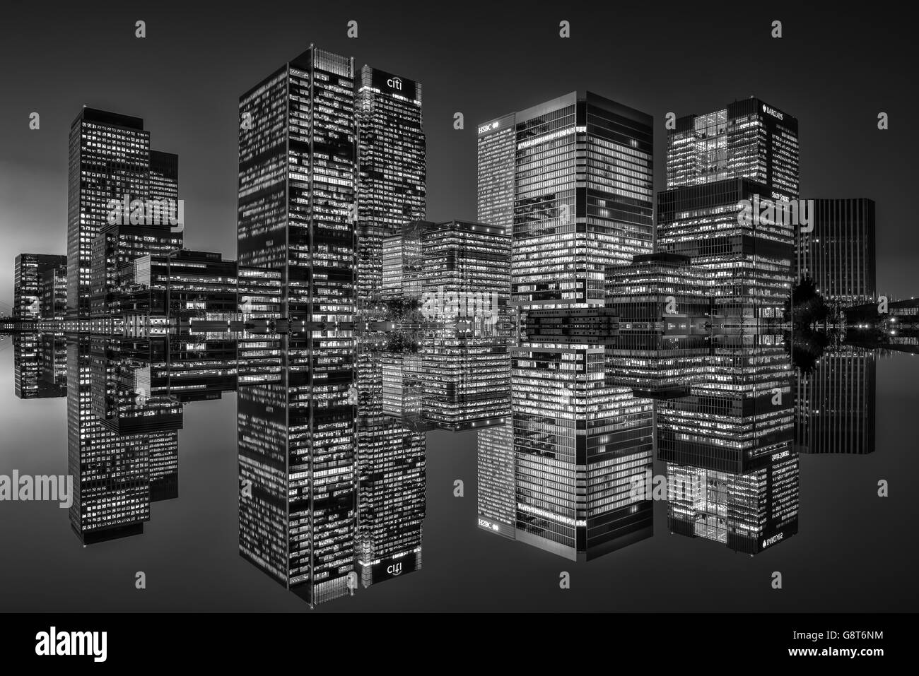 Office buildings in Canary Wharf, East London, Tower Hamlets, London ...