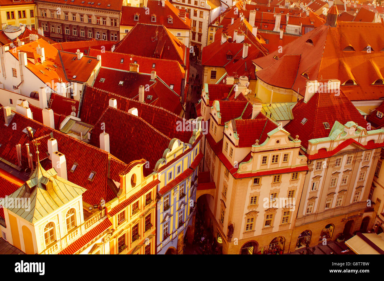 Red Prague roofs Stock Photo - Alamy