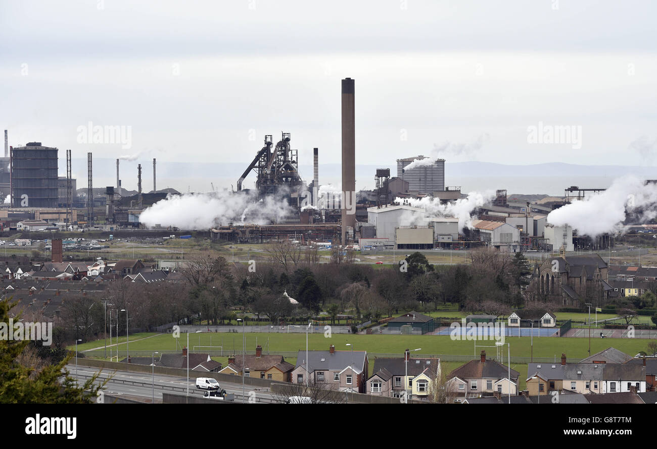 The UK's largest steel works in Port Talbot, South Wales, which Indian ...