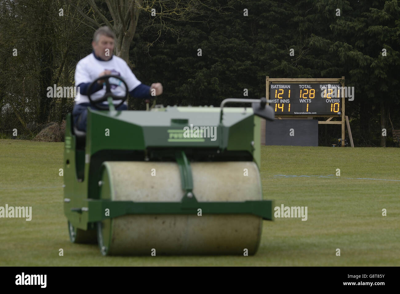 The new electronic scoreboard at Dymock Cricket Club in Gloucestershire ...