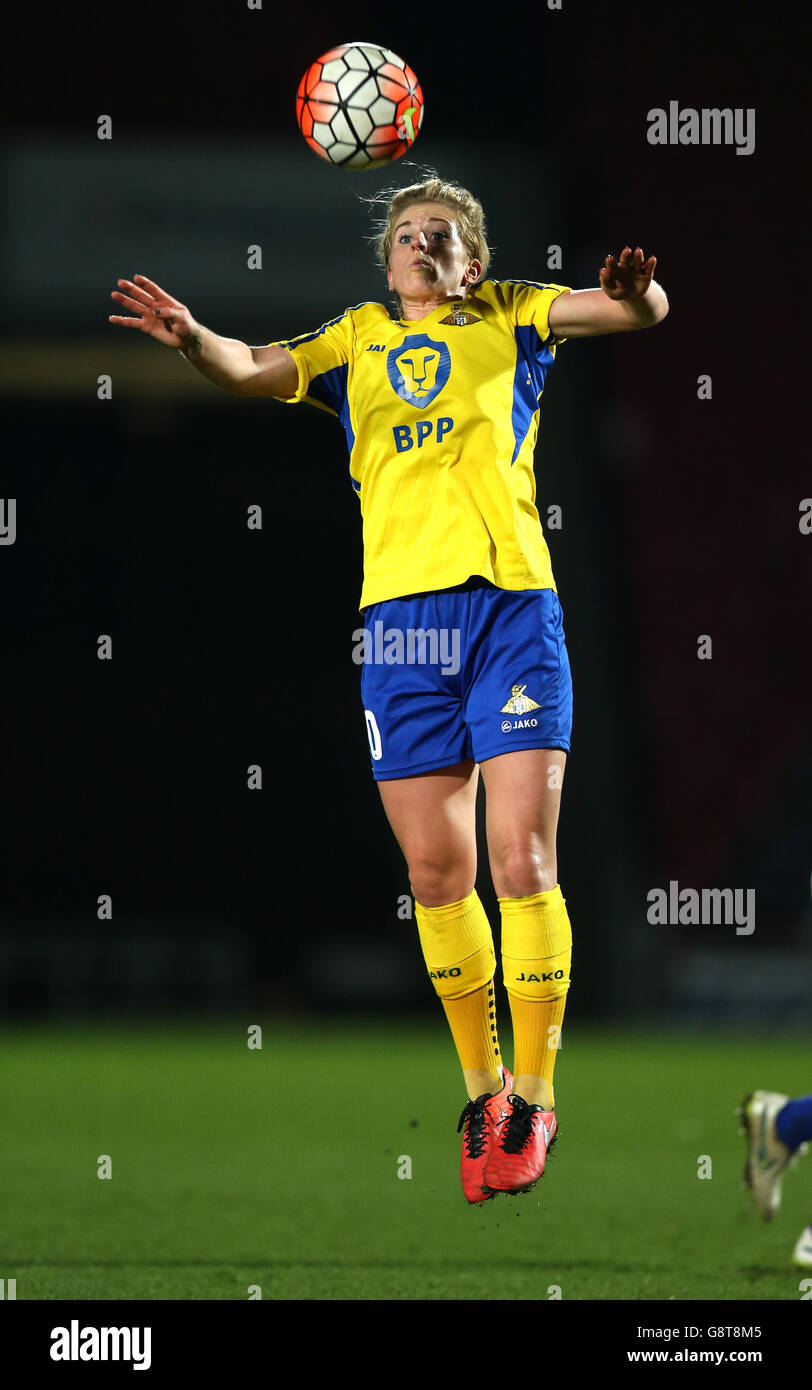 Football soccer womens ladies wsl header action hi-res stock ...