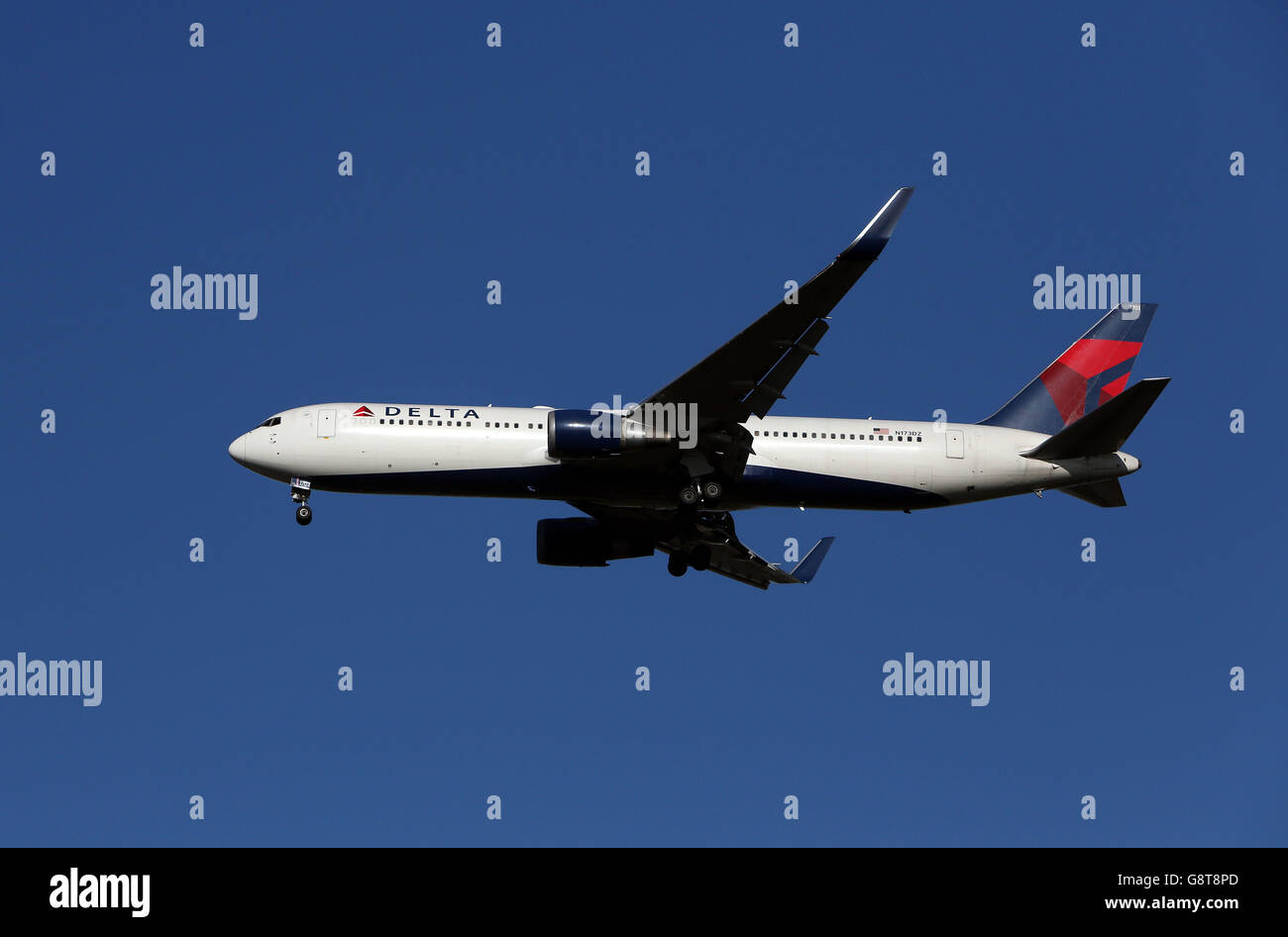 A Delta Air Lines Boeing 767-332(ER)(WL) plane with the registration ...