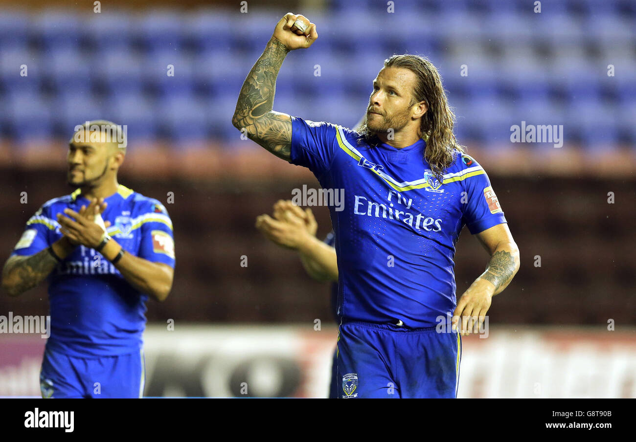 Warrington wolves ashton sims celebrates final whistle against wigan ...