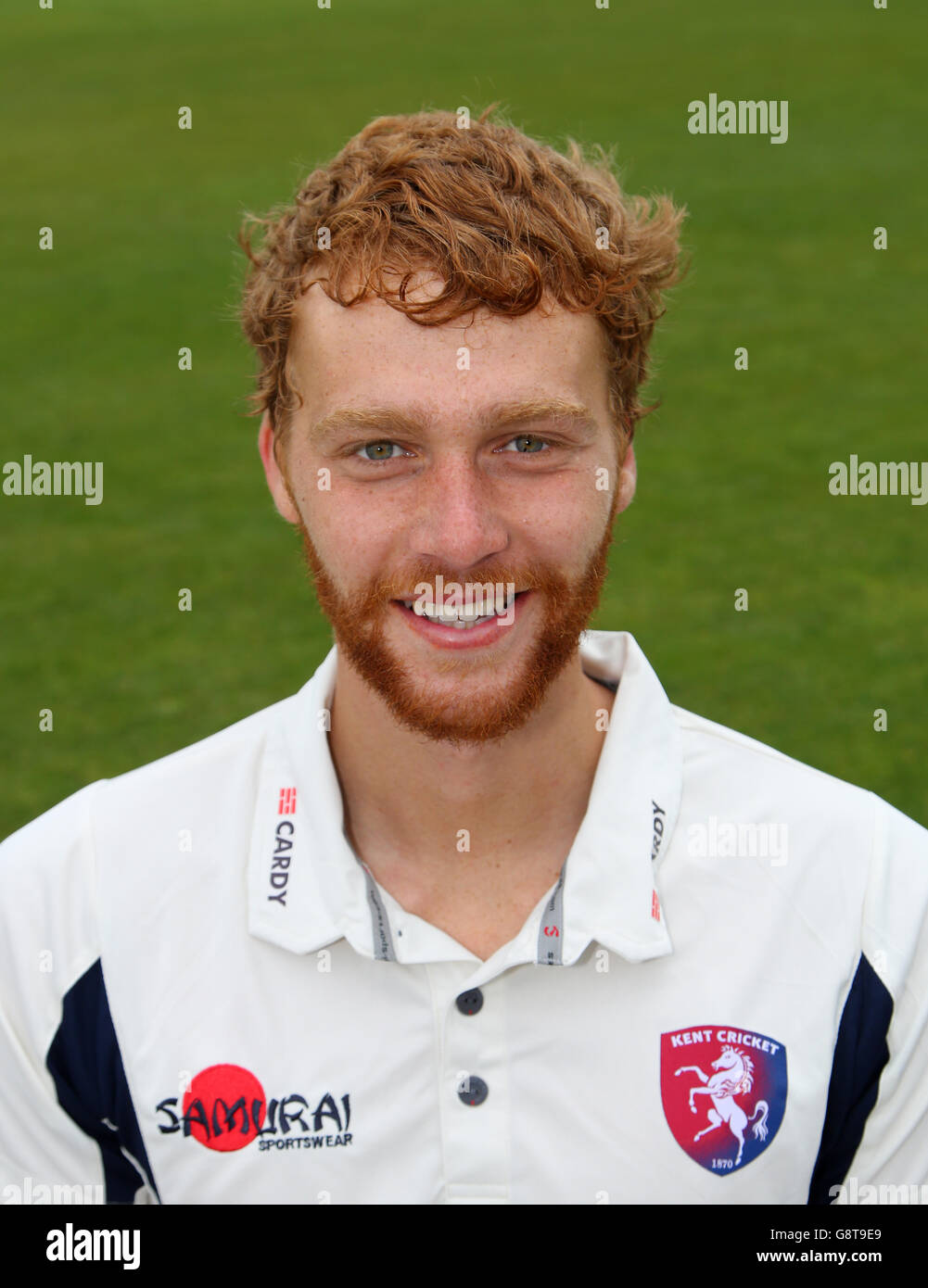 Ivan Thomas poses for a picture during the media day at the St Lawrence Ground, Canterbury Stock ...