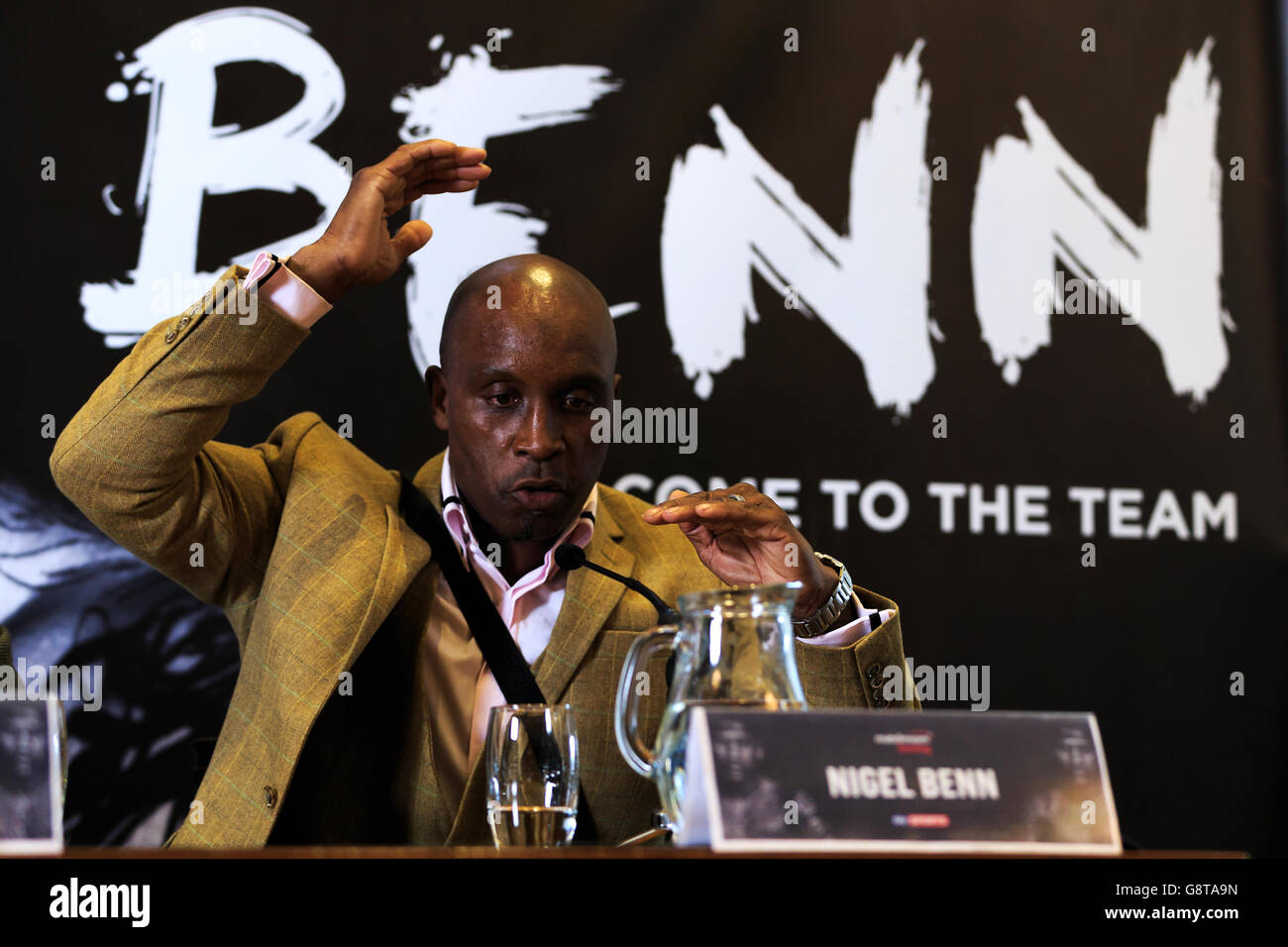 Nigel Benn during a press conference at Trinity House, London Stock ...