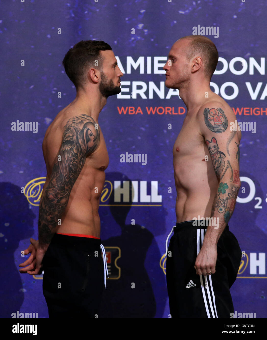 George Groves, (right) and David Brophy following their weigh in for ...