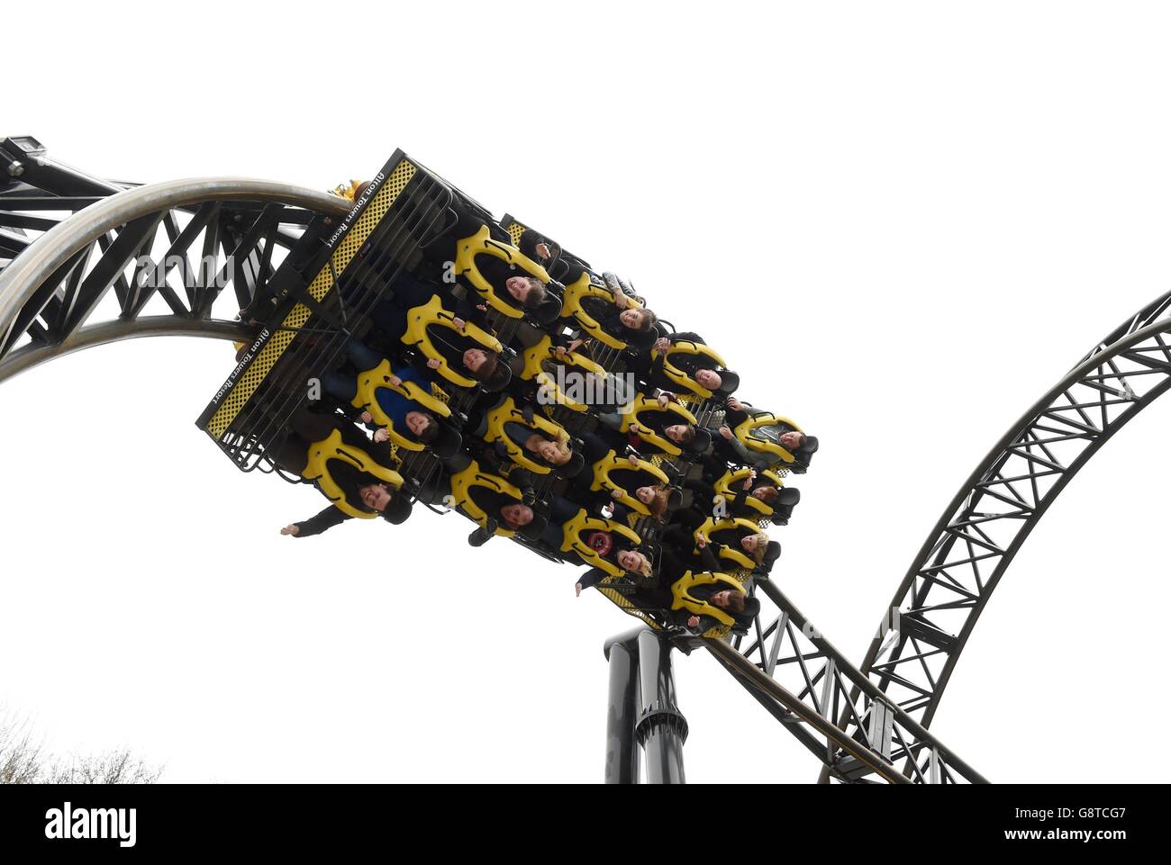The Smiler ride at Alton Towers Resort in Staffordshire, as the theme ...