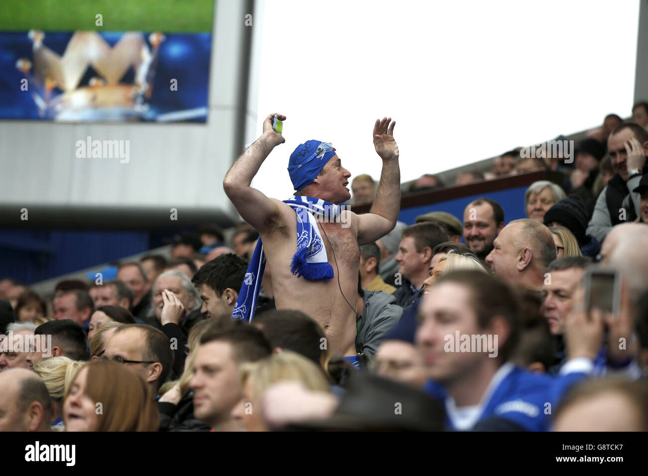 Charity fundraiser Speedo Mick in the stands during the Barclays ...