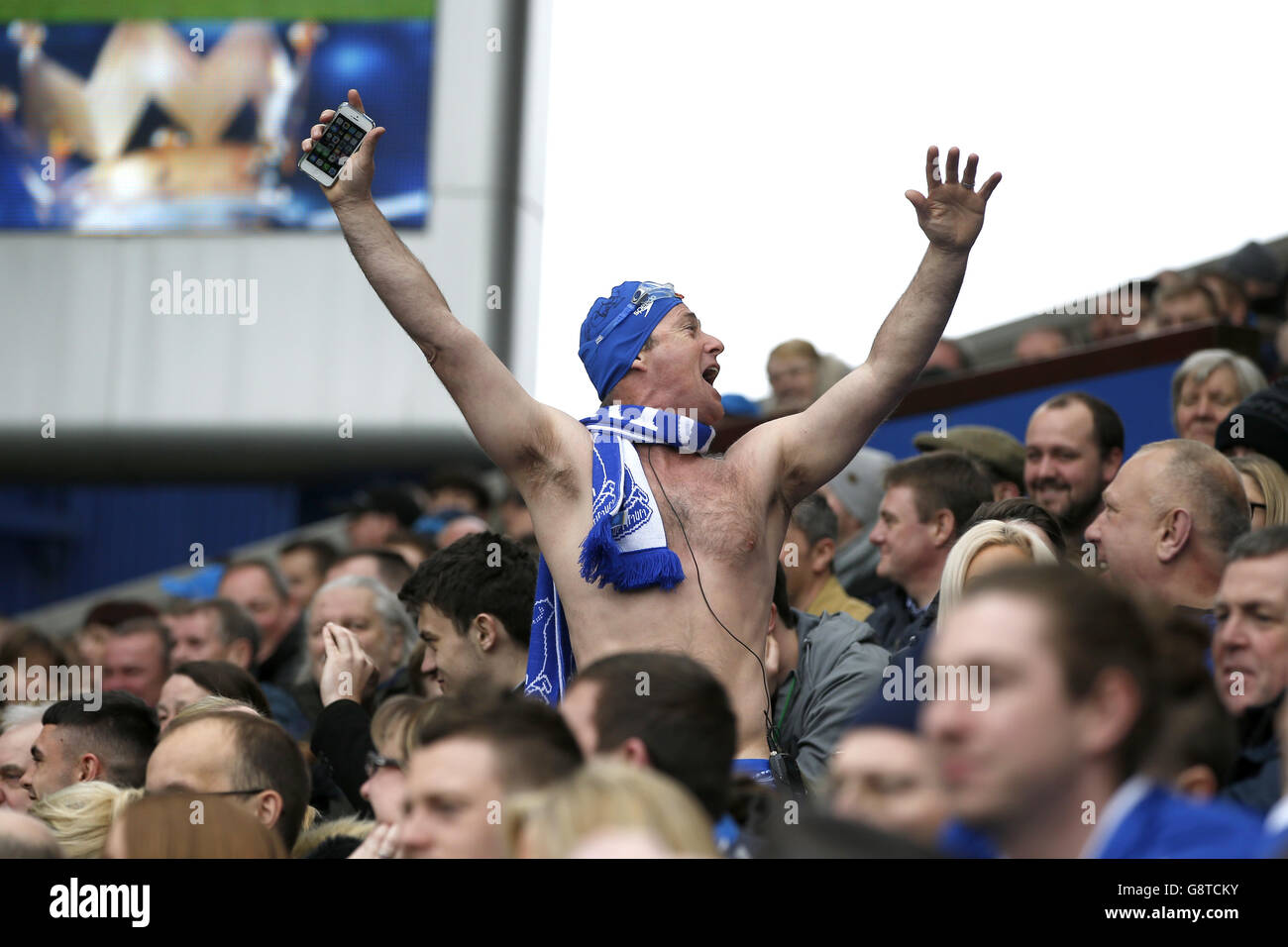Charity fundraiser Speedo Mick in the stands during the Barclays ...