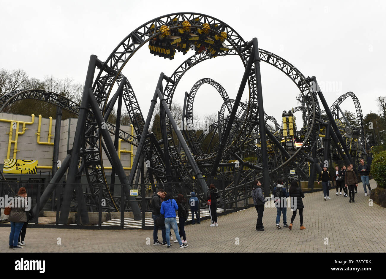 Alton Towers Smiler reopening Stock Photo - Alamy