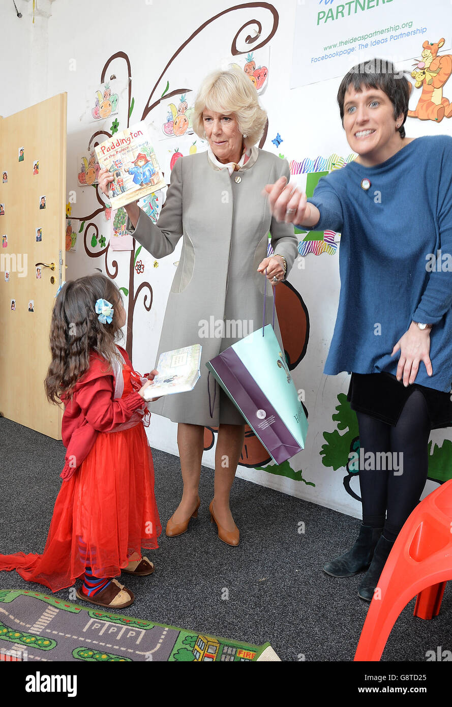 The Duchess of Cornwall (left) with Elizabeth Gowing, founder of the ...
