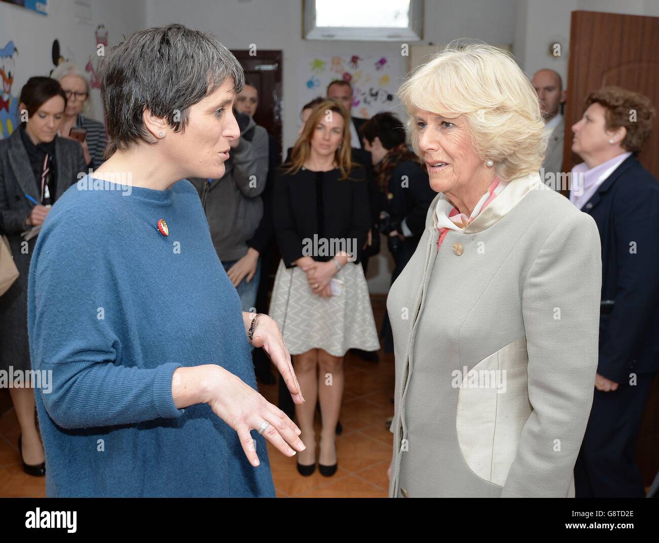The Duchess of Cornwall (right) meets Elizabeth Gowing, founder of the ...