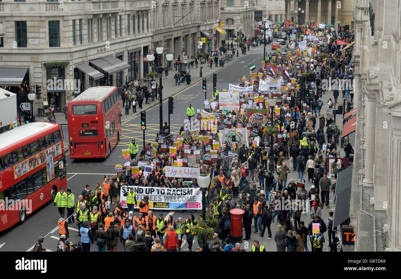 Refugee crisis protest Stock Photo - Alamy