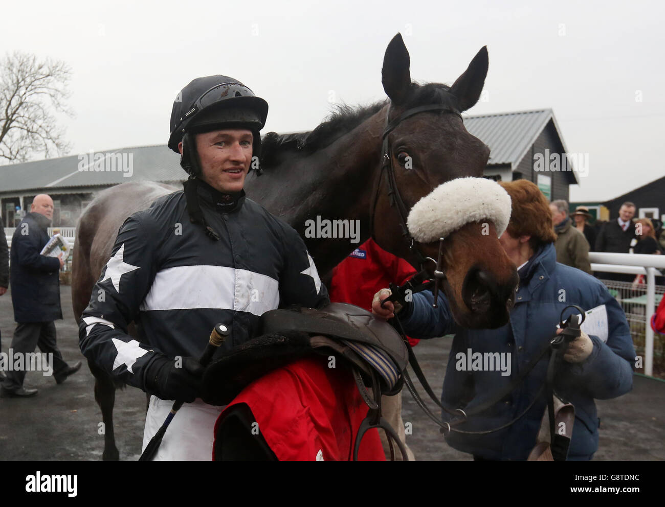 Jockey Adam Wedge and Firebird Flyer celebrate winning The Betfred ...