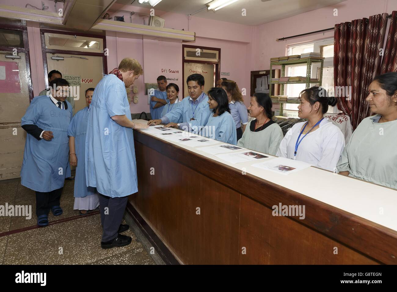 Prince Harry visits Kanti Children's Hospital in Kathmandu, Nepal Stock ...