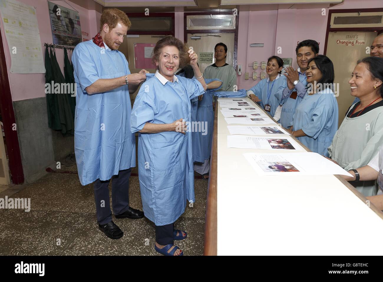 Prince Harry visits Kanti Children's Hospital in Kathmandu, Nepal Stock ...