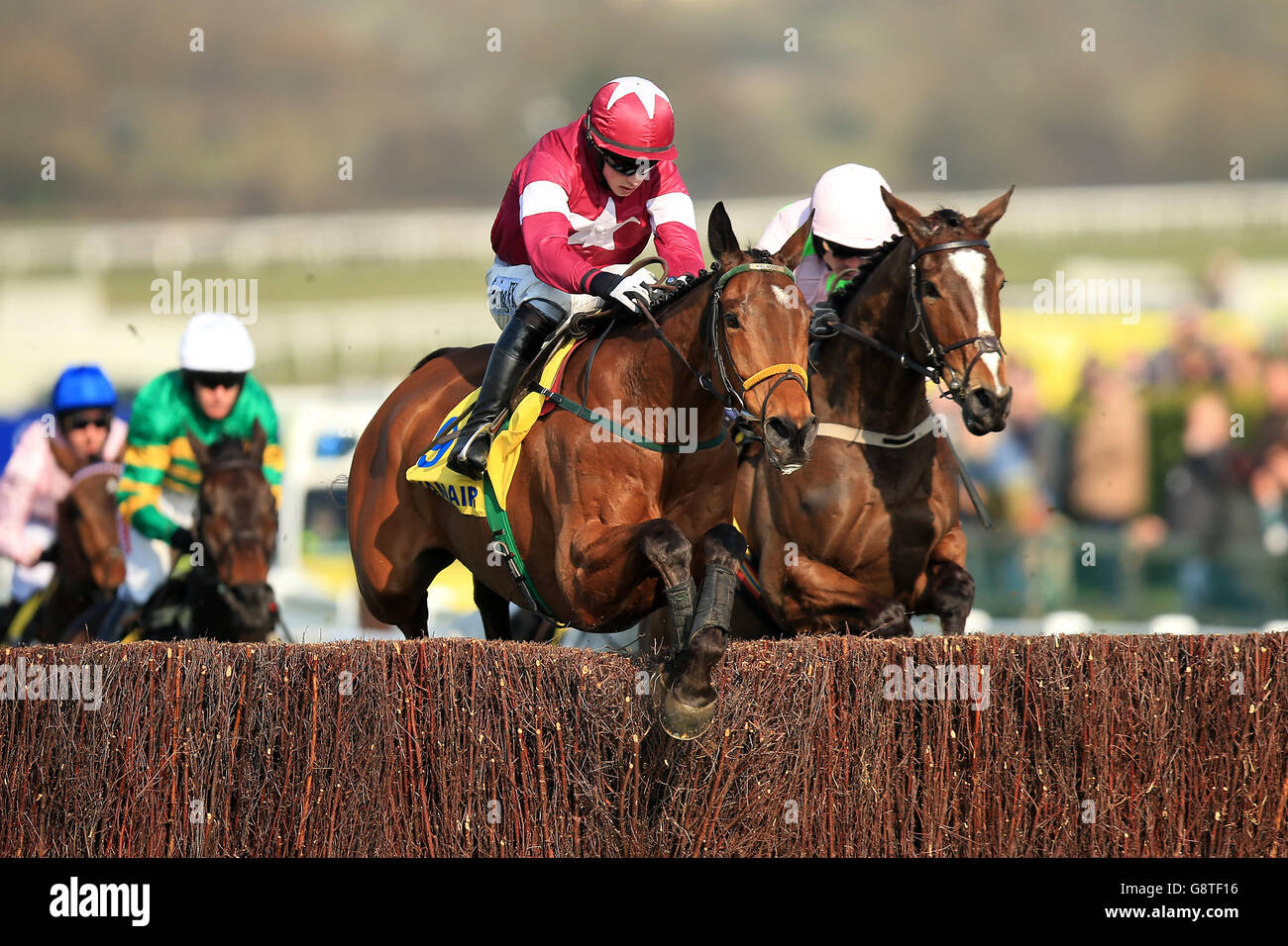 Jockey Bryan Cooper on Road To Riches during the Ryanair Chase Stock ...