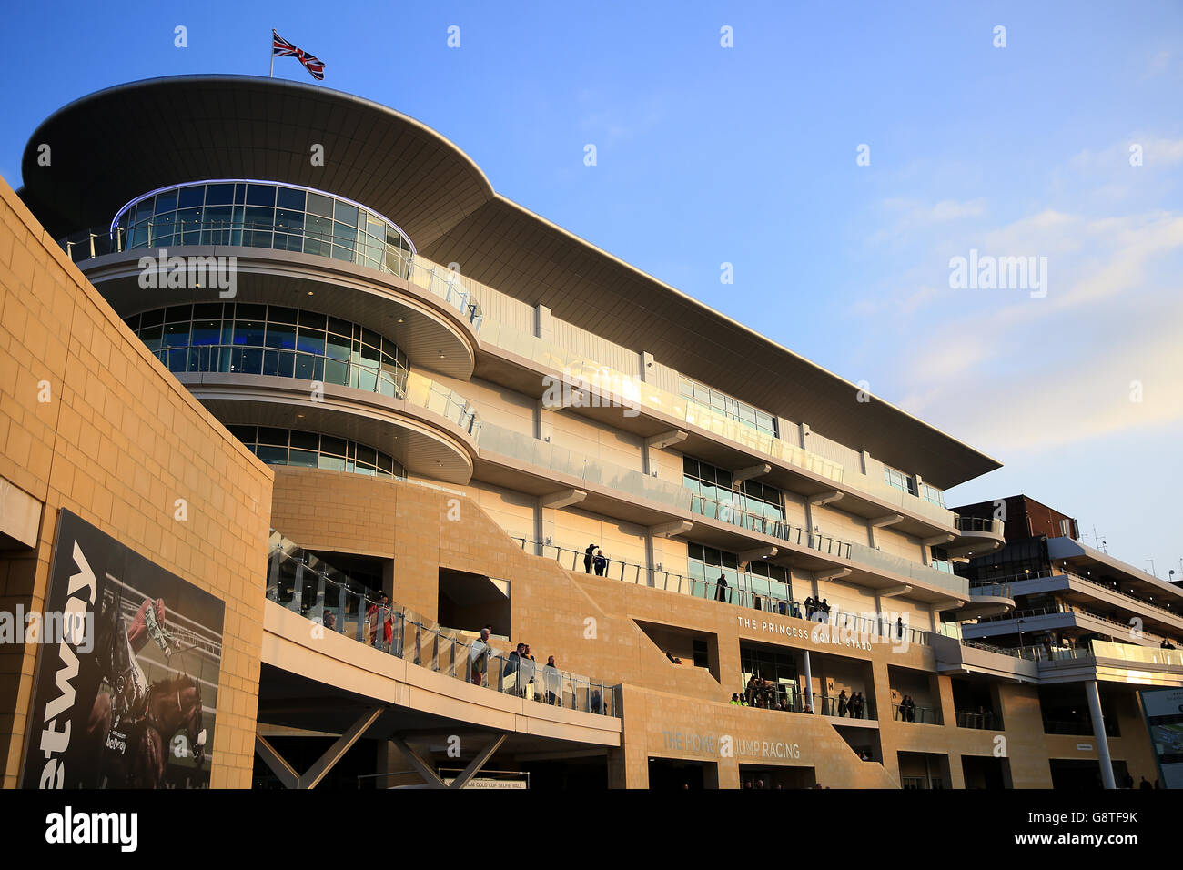 A general view of signage and branding on the Princess Royal stand ...