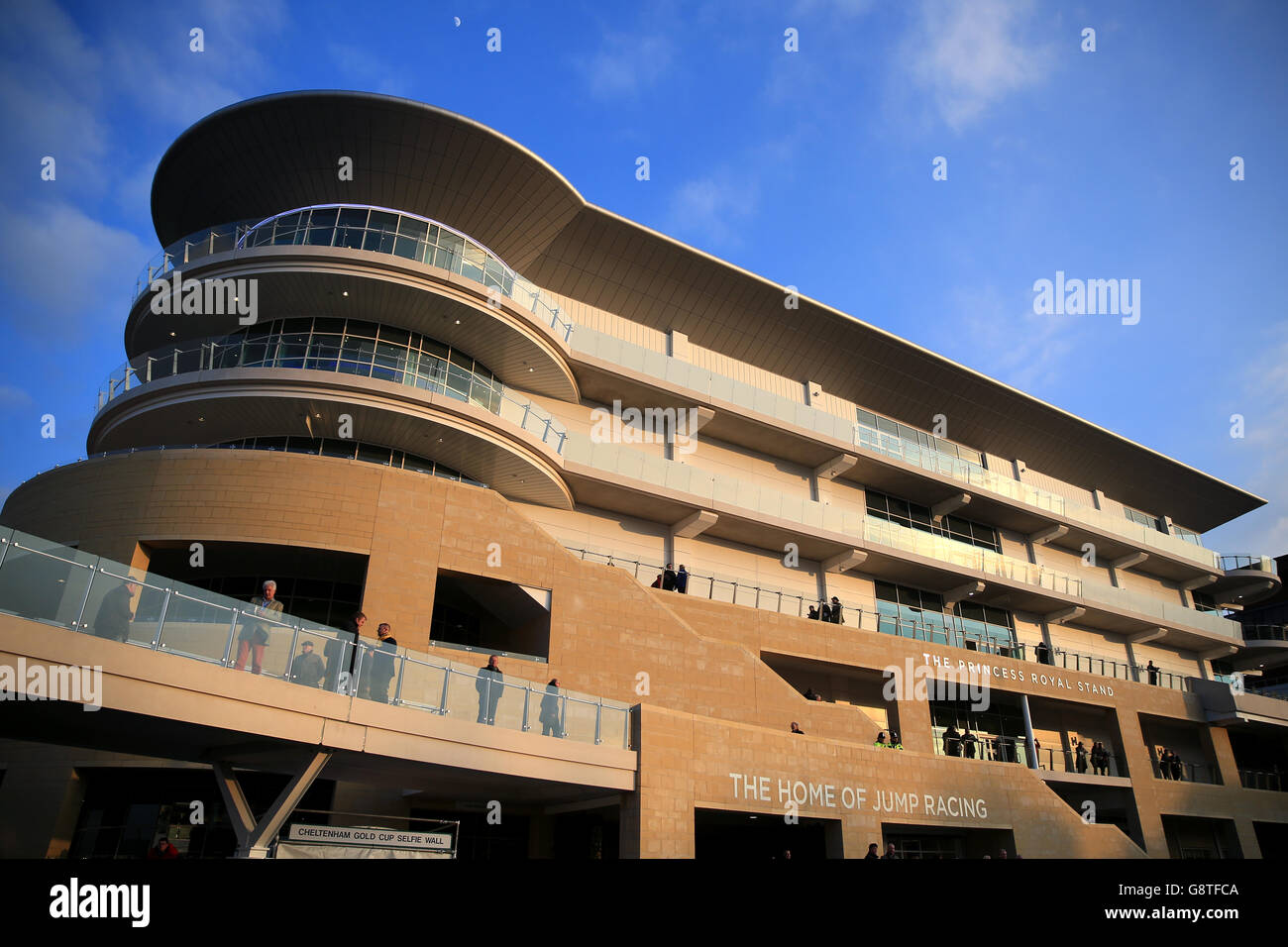 A general view of signage and branding on the Princess Royal stand ...