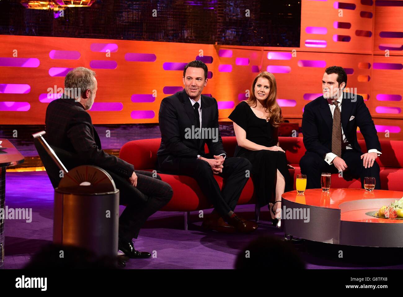 Presenter Graham Norton with (left to right) Ben Affleck, Amy Adams and ...