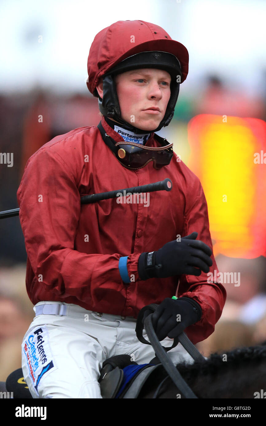 Jockey Conor Shoemark on Goodwood Mirage after the Martin Pipe ...