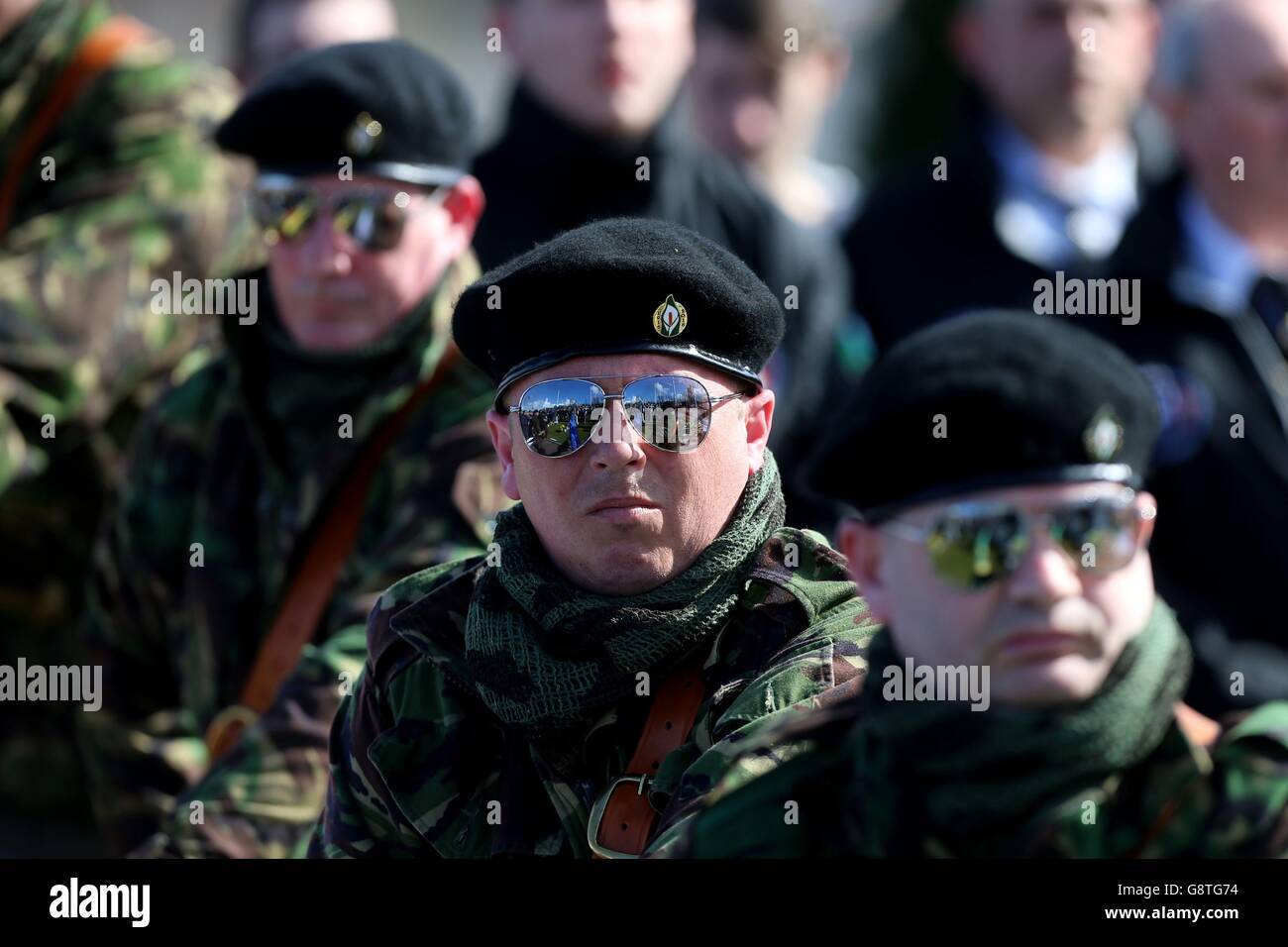 A colour party from the 32 County Sovereignty Movement parades to ...