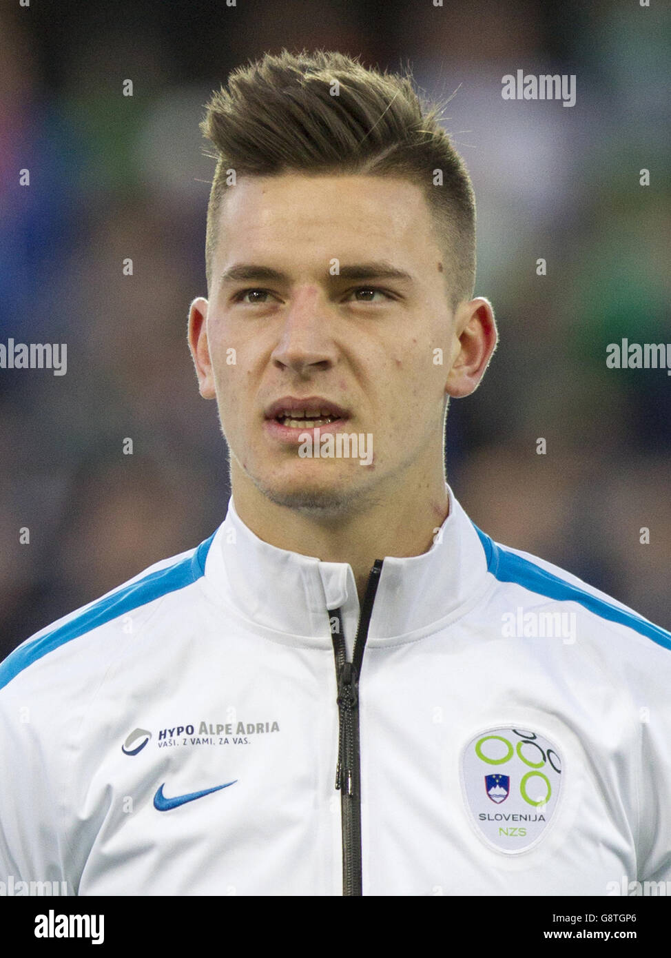 Slovenias benjamin verbic before an international friendly at windsor ...