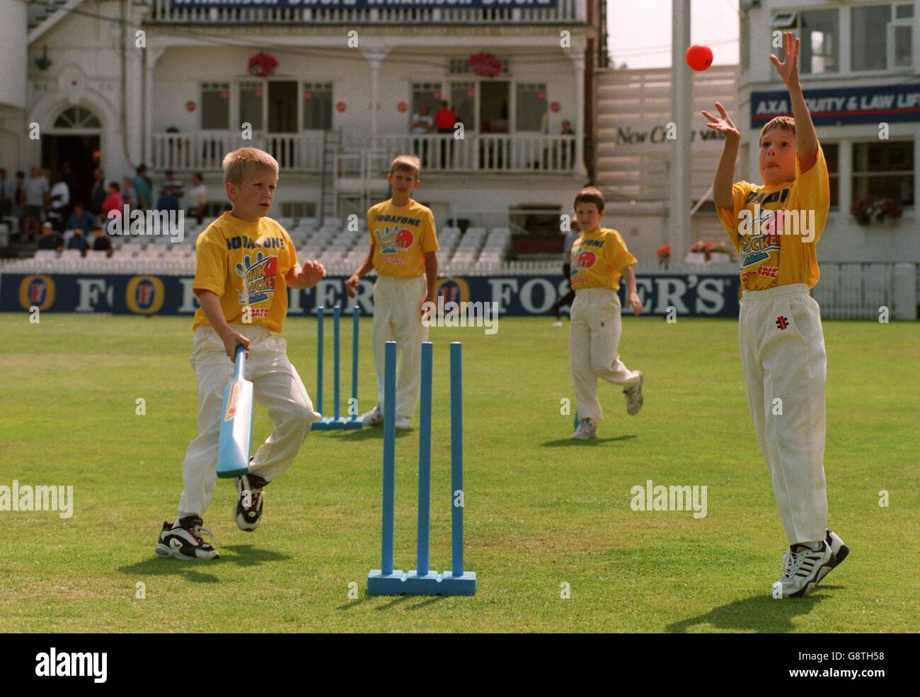 Cricket - England Nets. Children playing quick cricket at Trent Bridge ...