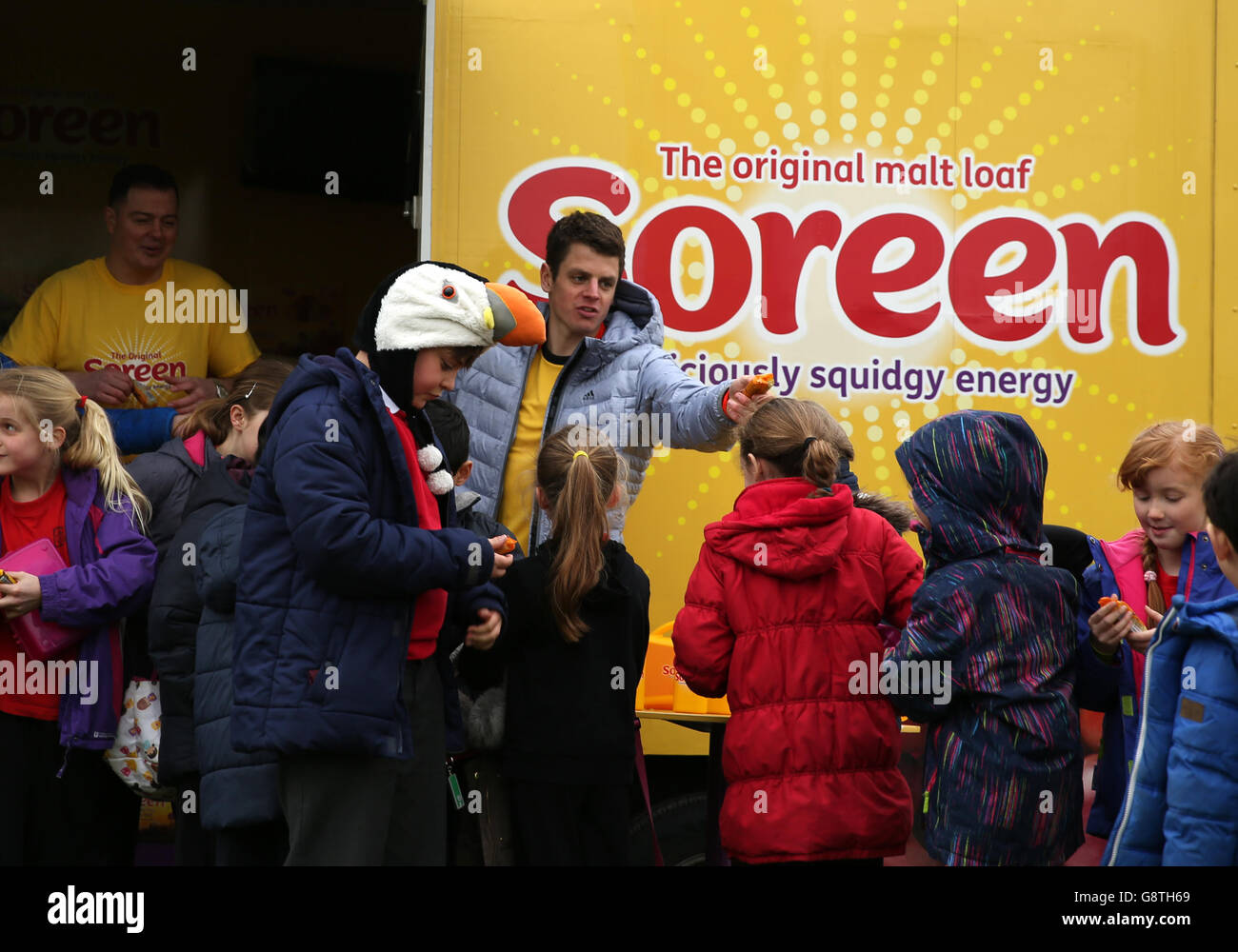 Brownlee Brothers Photocall - Bramhope Primary School Stock Photo - Alamy
