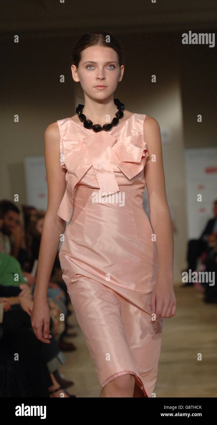 Models wear creations by designer Elspeth Gibson, during her London ...