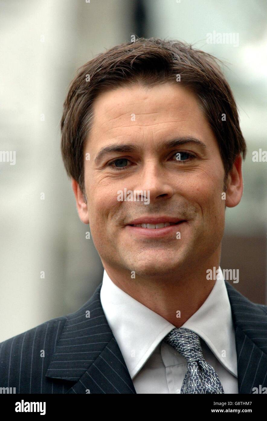 US actor Rob Lowe in front of two of the Capsules on the London Eye ...