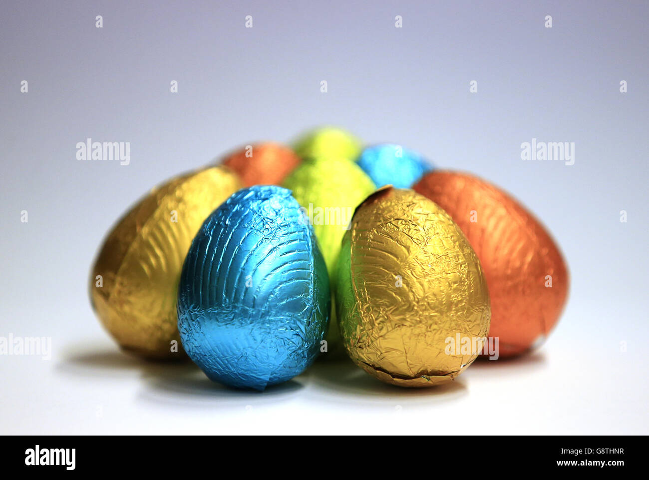 A general selection of foil wrapped chocolate Easter eggs Stock Photo ...