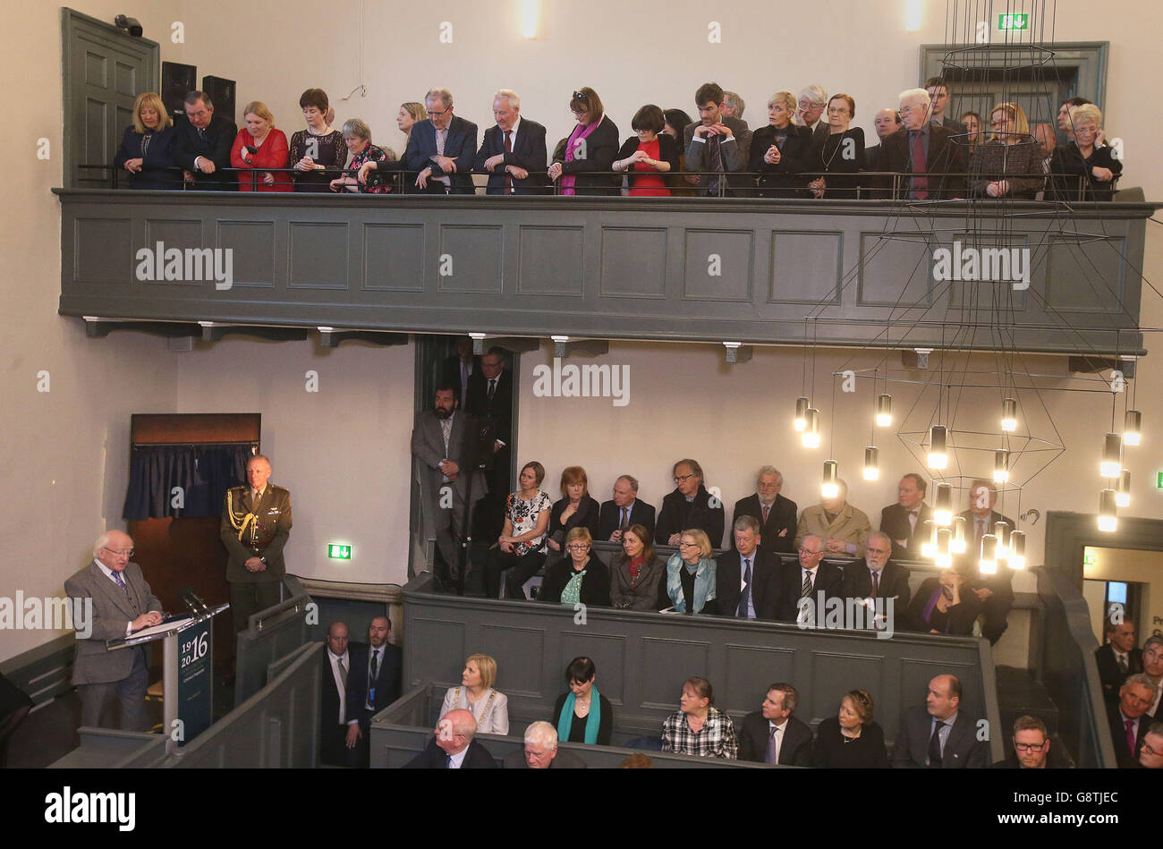 President Michael D Higgins speaking at the opening of the new visitor ...