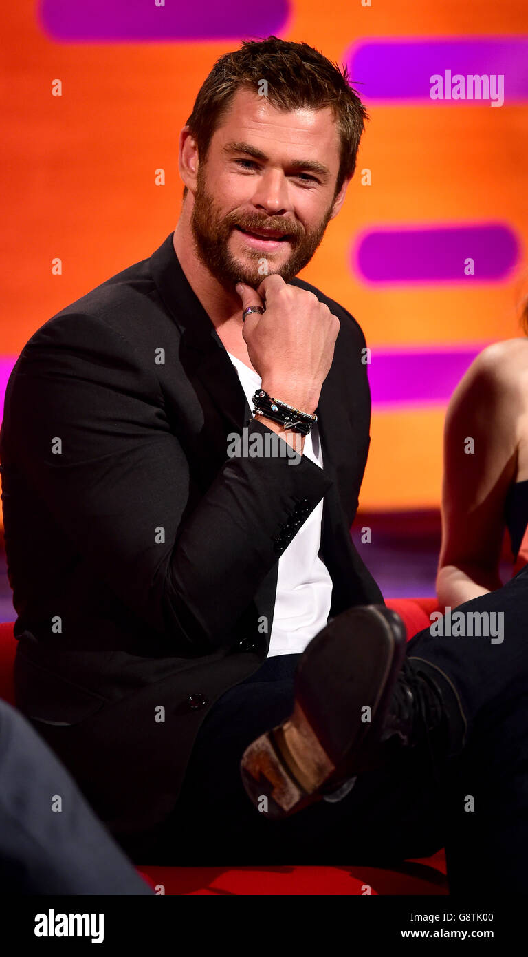 Chris Hemsworth During The Filming Of The Graham Norton Show At The