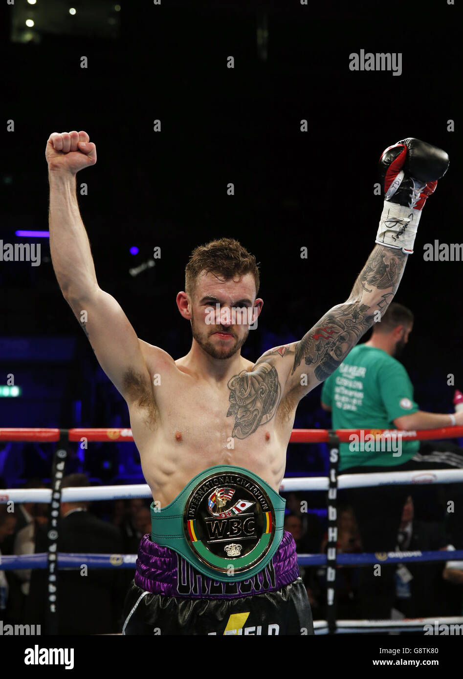 Tom Doran celebrates beating Luke Keeler in their vacant WBC ...